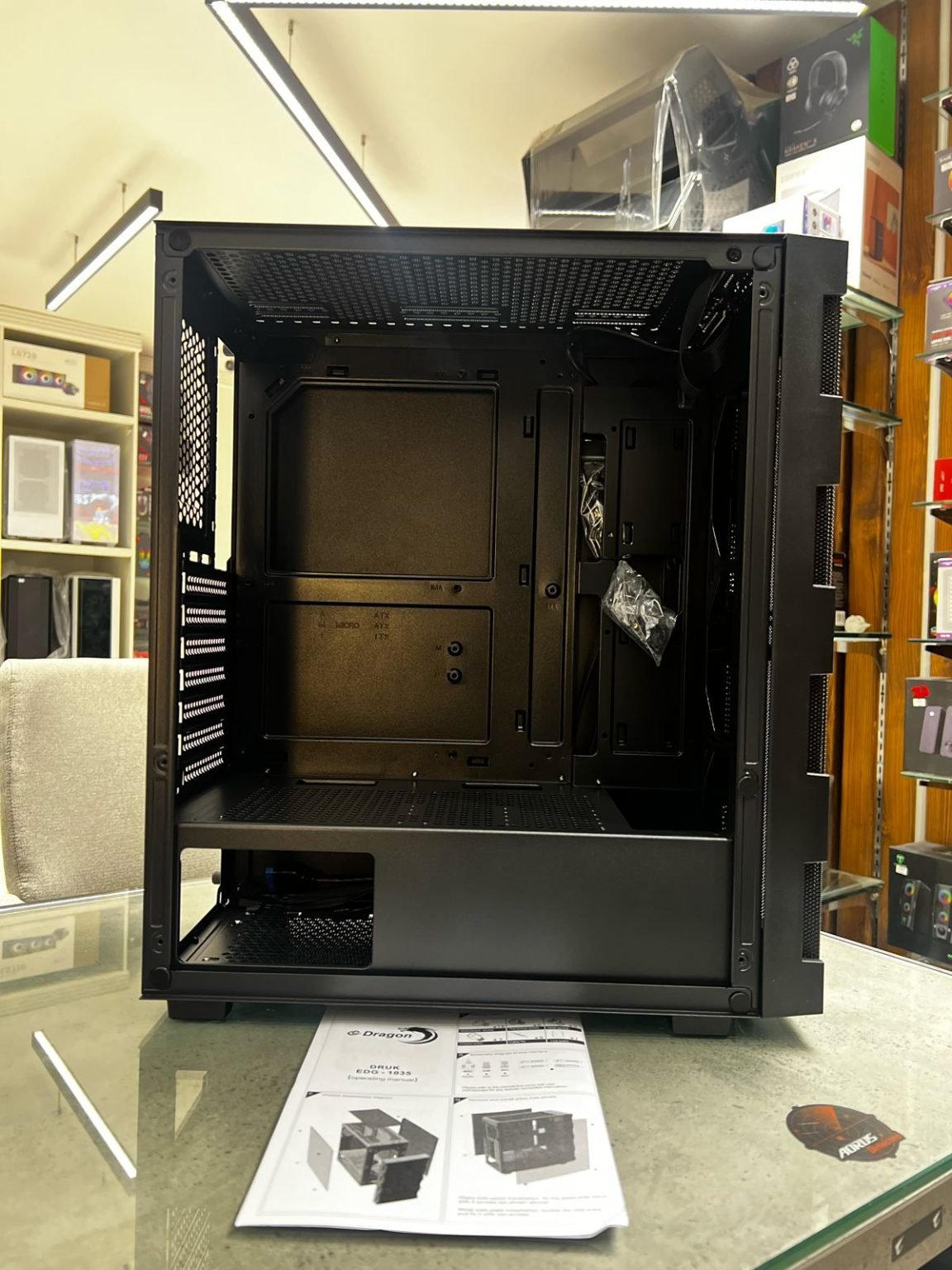 E-Dragon druk Gaming Case black without fans | ZI Computers