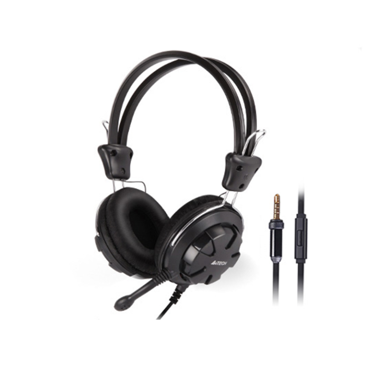 A4Tech HS‑28i Black Headphone 4‑Pin for Clear Stereo Audio